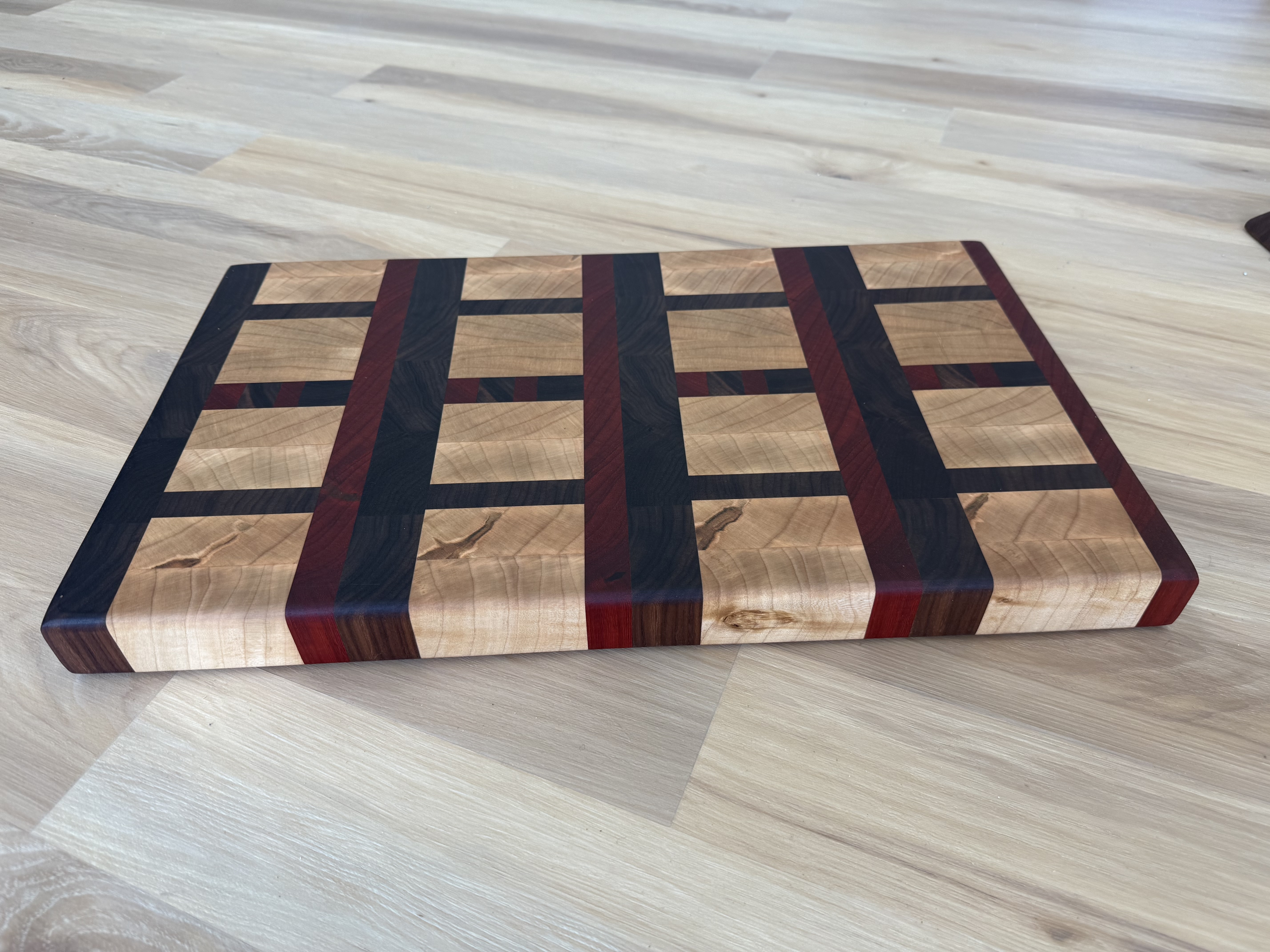 Three-Tone End Grain Maple, Black Walnut and Padauk Butcher Block ...